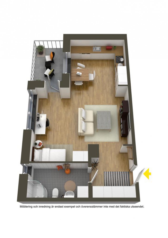 Une terrasse sur les rochers