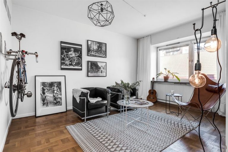 Un grand studio design, gris et graphique
