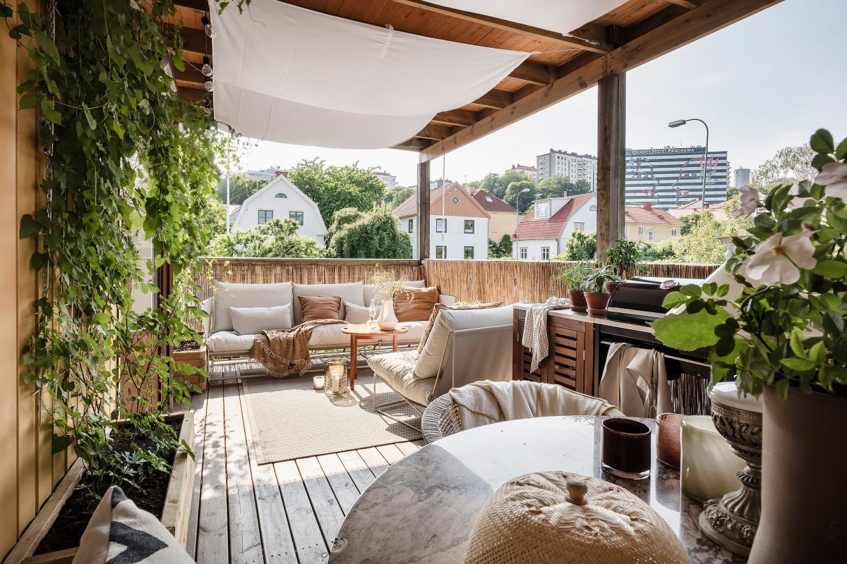 Une belle terrasse aménagée pour un appartement nature