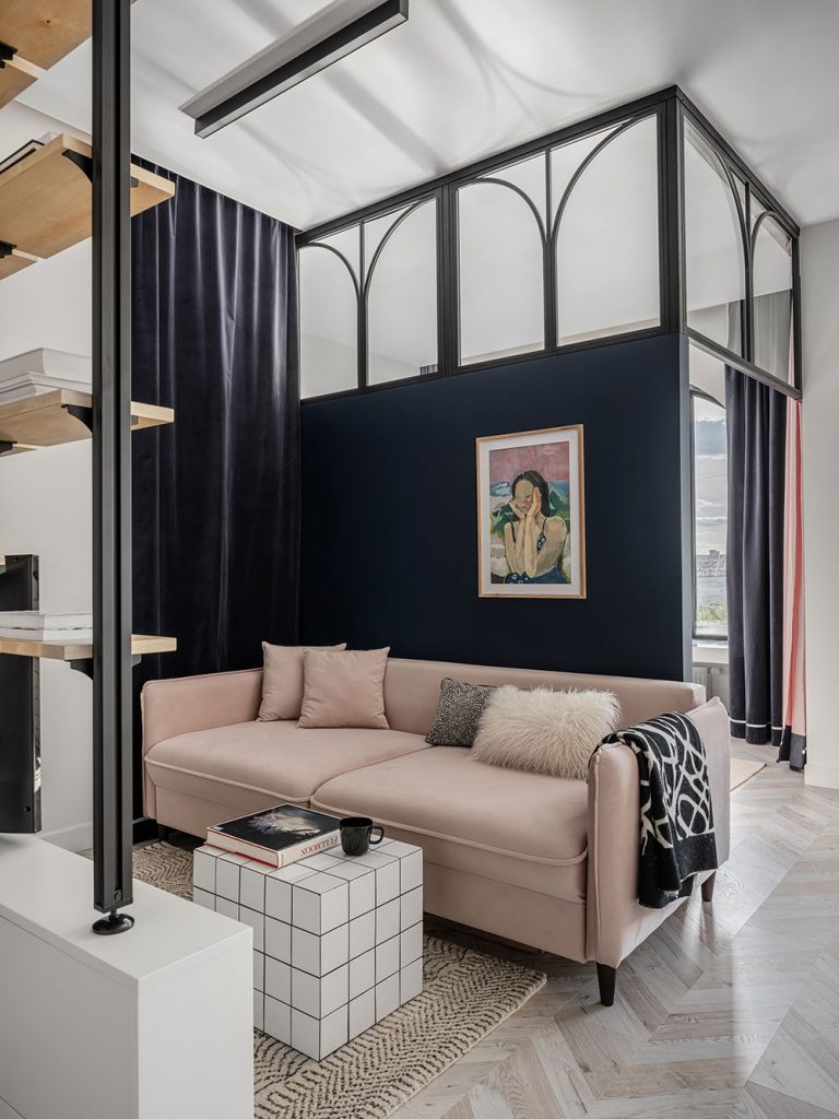 Design inventif dans un appartement de 49m2 avec vue sur un parc