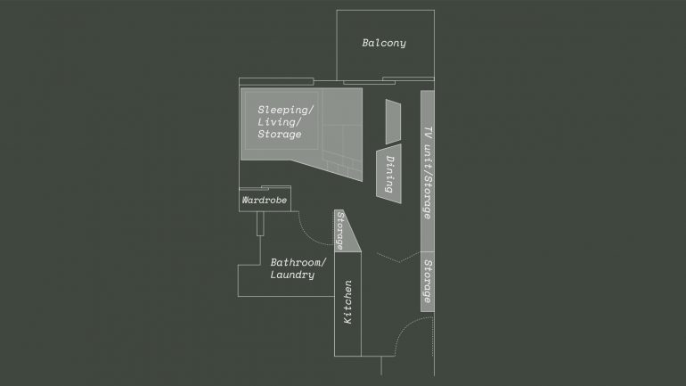 Un studio de 43m2 à Singapour aménagé par Metre Architects