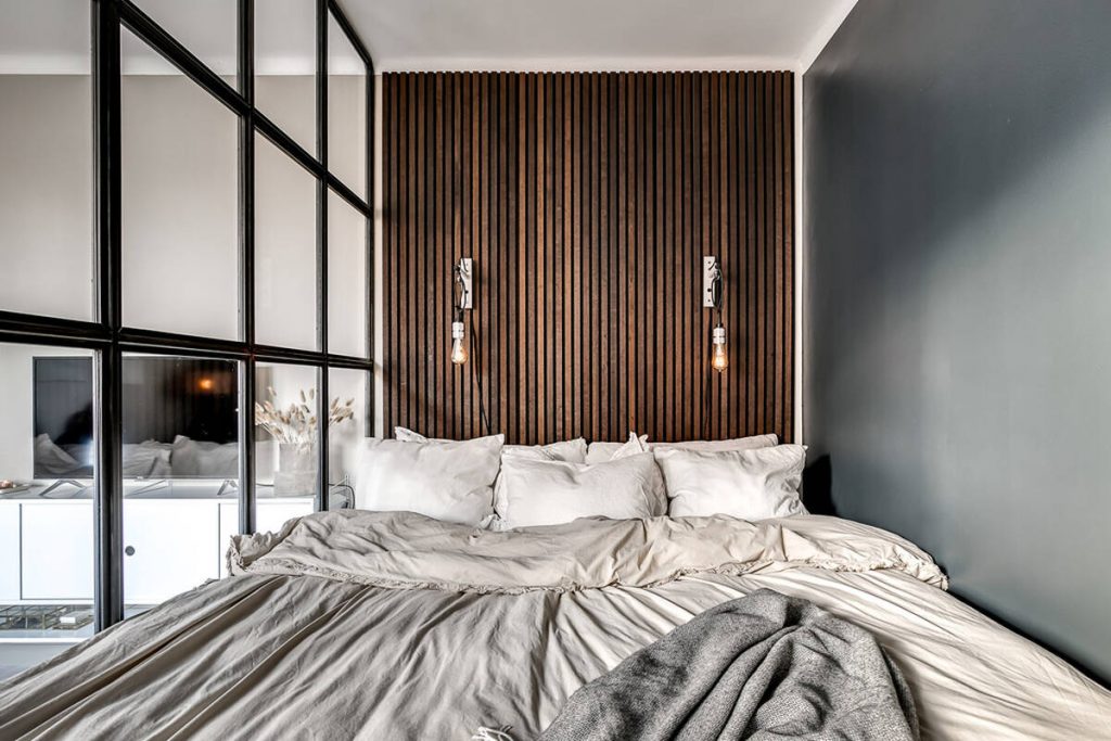 Un grand studio de 36m2 bien organisé comme un deux-pièces