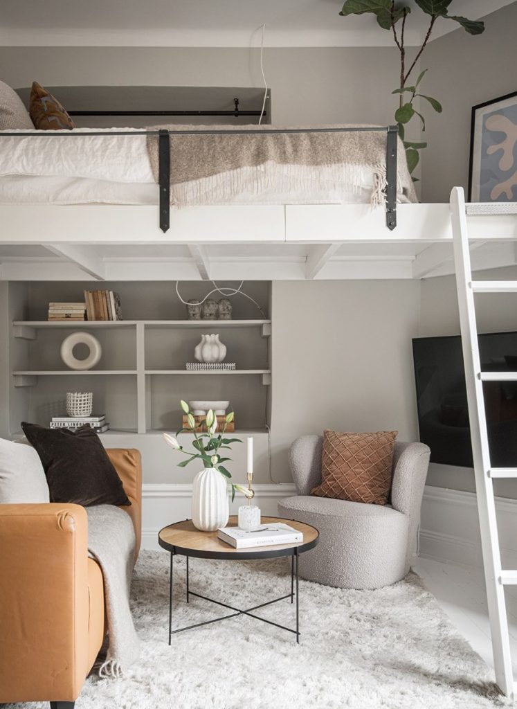 Un studio de 16m2 seulement parfaitement aménagé en style contemporain