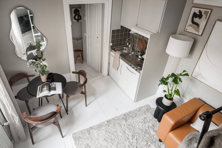 Un studio de 16m2 seulement parfaitement aménagé en style contemporain