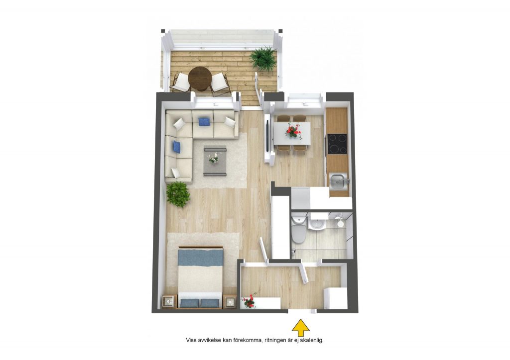 Un mini loft de 40m2 avec un grand balcon vitré