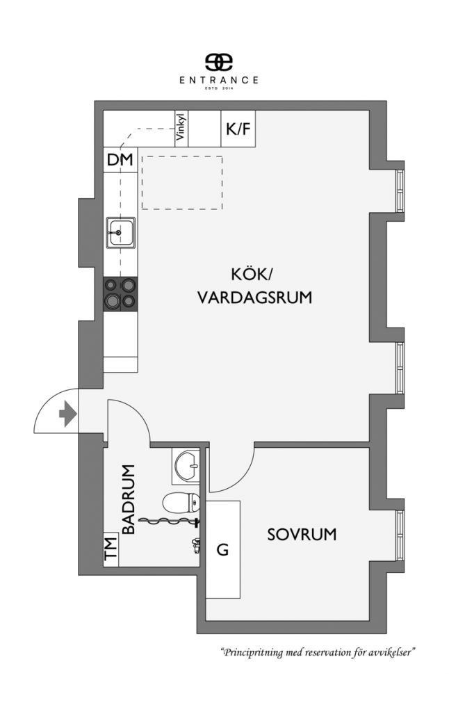 Un deux-pièces de 40m2 rénové sous les toits en style design
