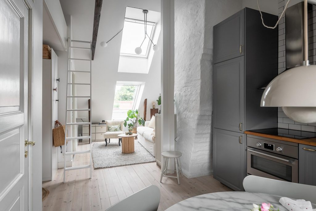 Un lumineux studio de 24m2 sous les toits au charme indéniable