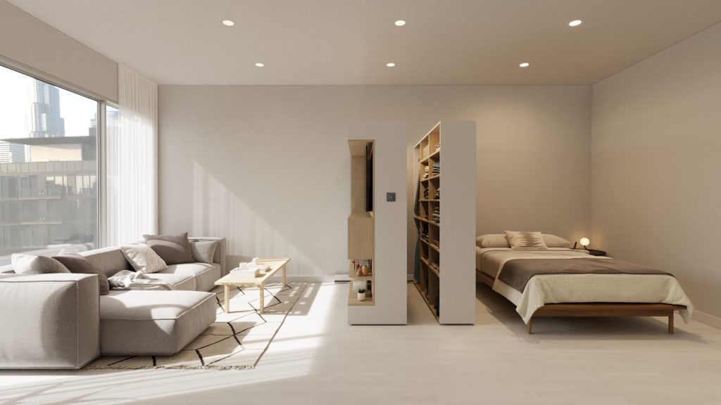 Un studio design et extensible aménagé par Ori Living