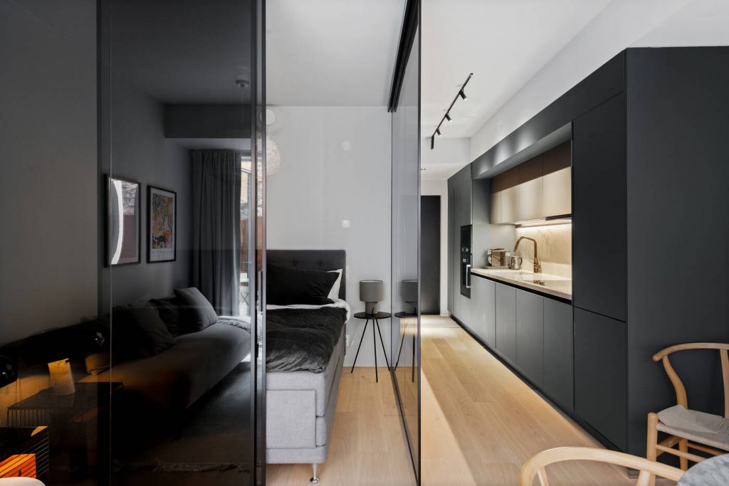 Un studio de 32m2 design et luxueux à Stockholm