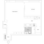 Un deux-pièces de 49m2 gris et bien conçu à Stockholm