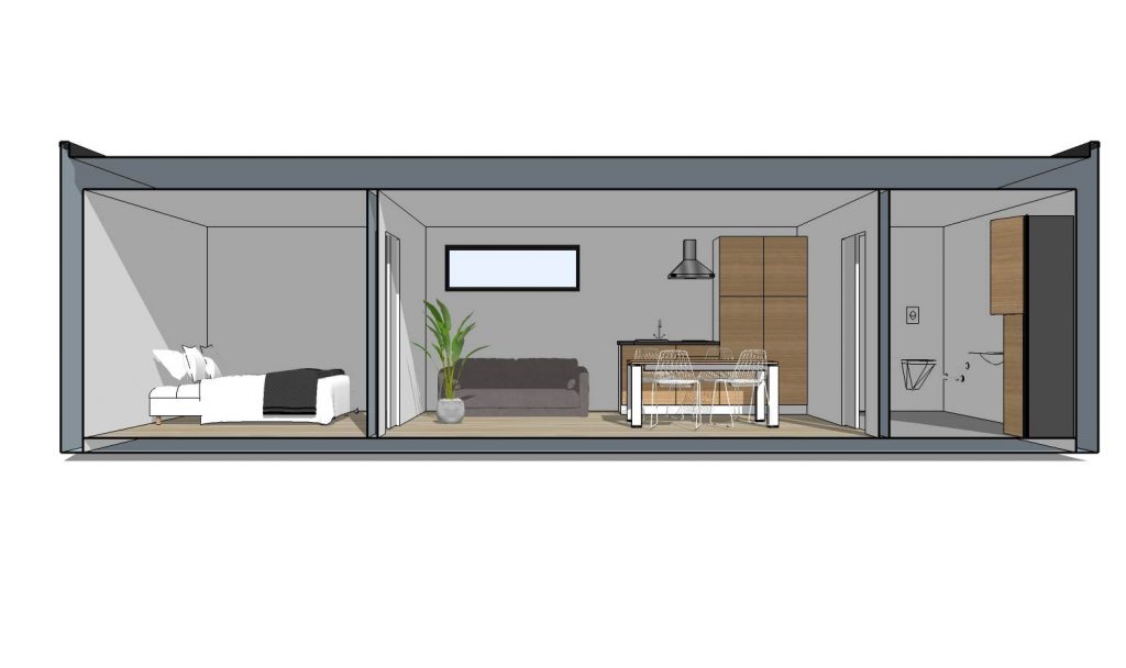 Un studio dans le jardin de 40m2 en système modulaire