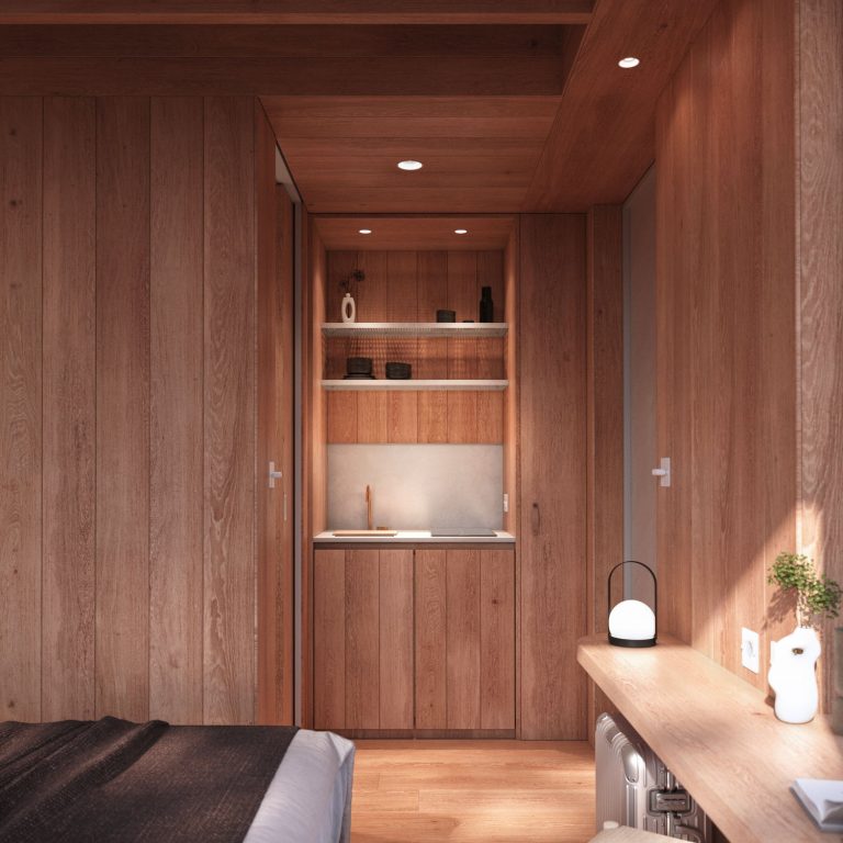Une mini maison chaleureuse de 18m2 au design actuel (avec plan)