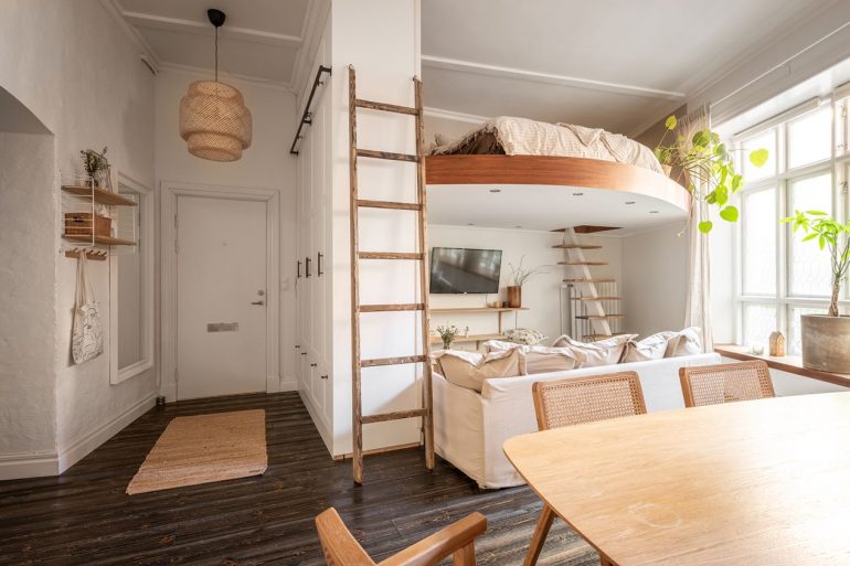 Un studio de 16m2 seulement parfaitement aménagé en style contemporain