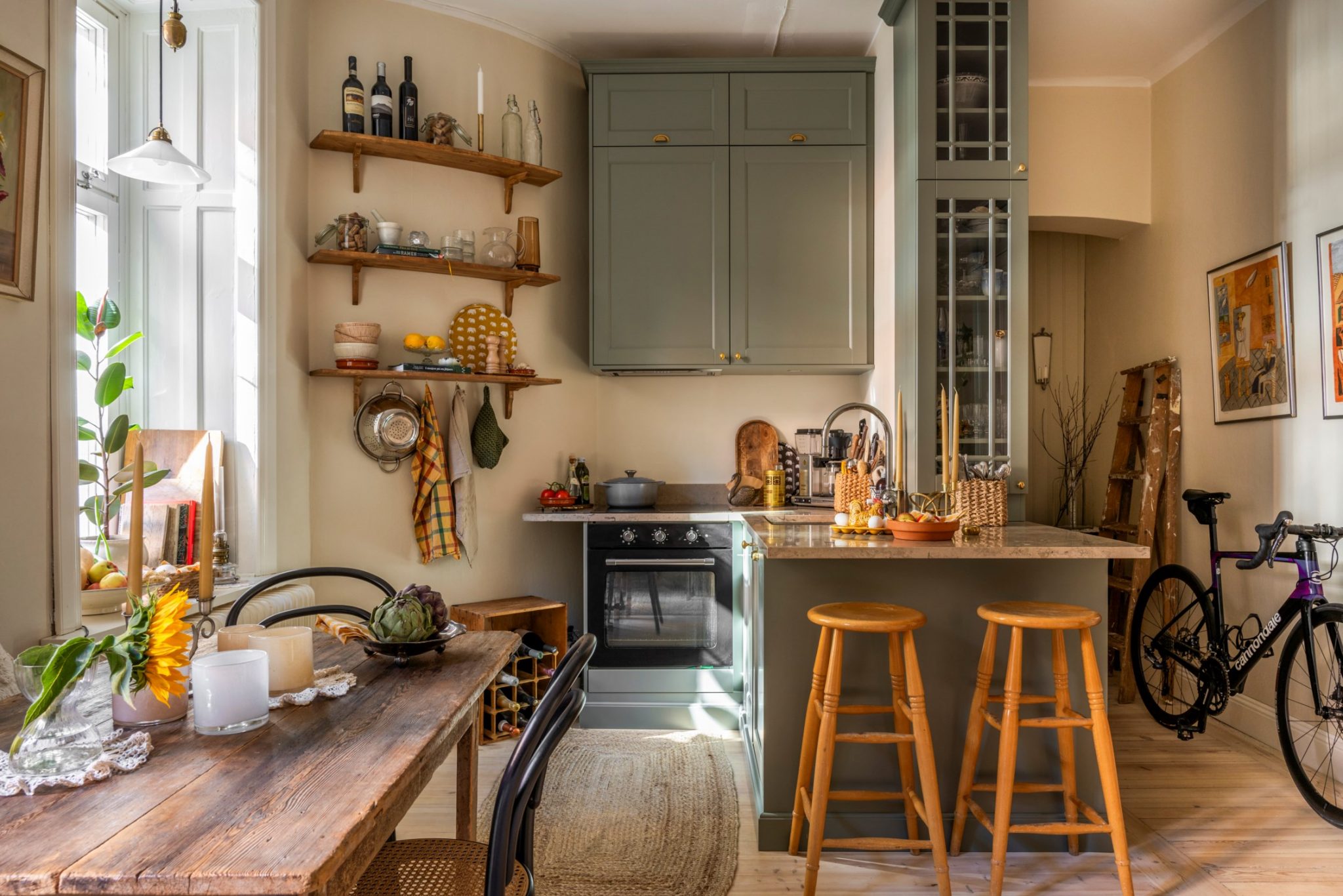 Un deux-pièces vintage de 44m2 en couleurs douces
