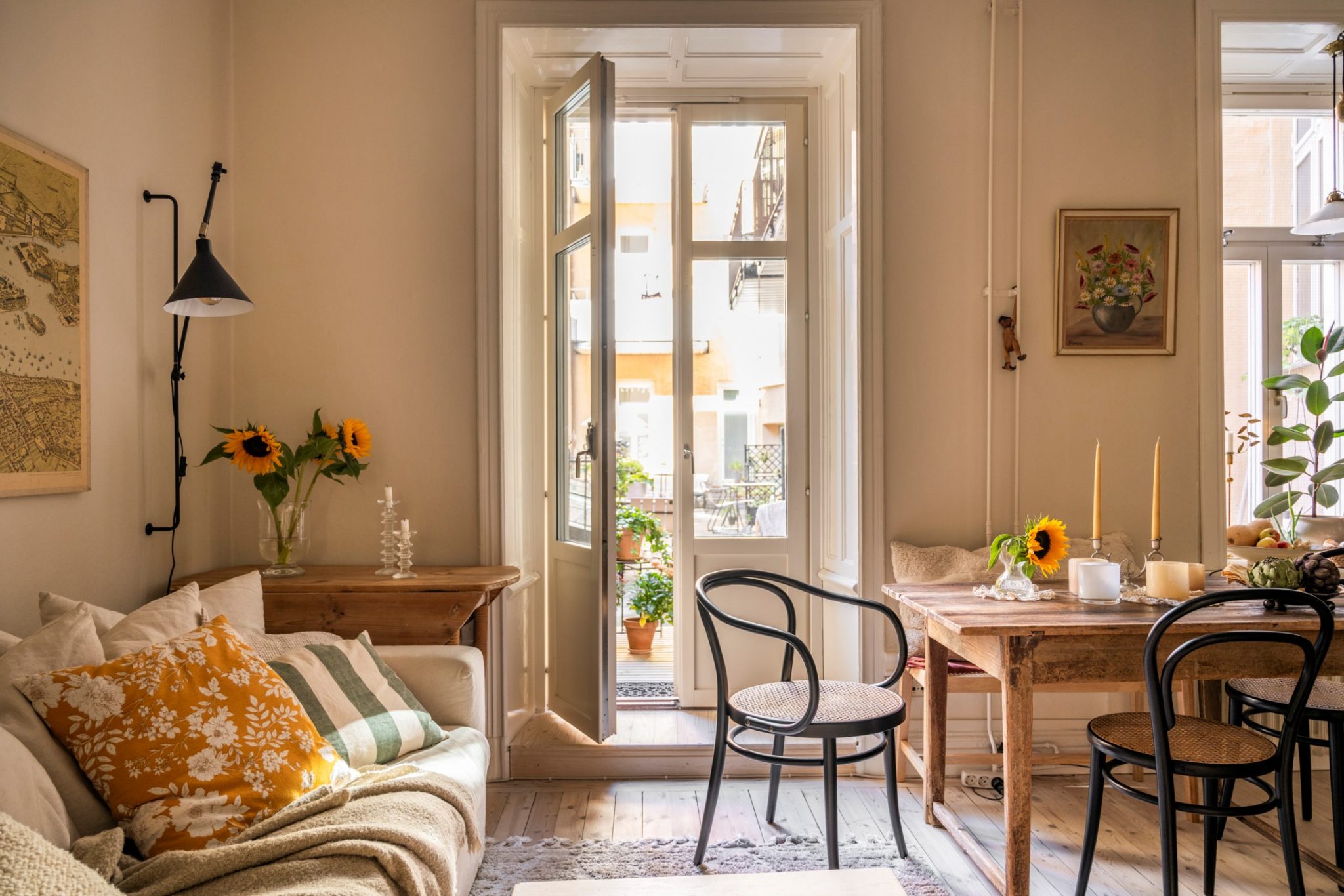 Un deux-pièces vintage de 44m2 en couleurs douces