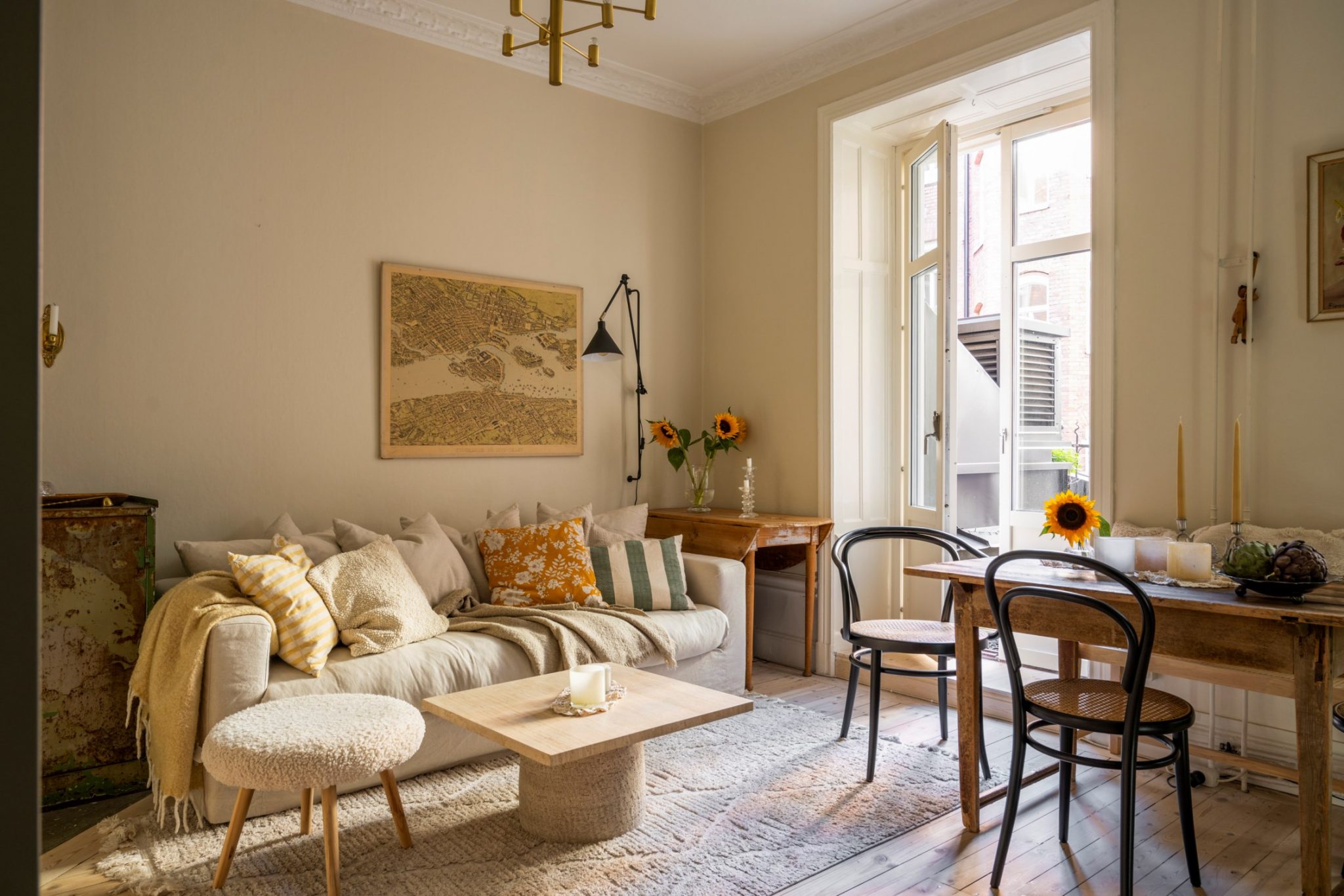 Un deux-pièces vintage de 44m2 en couleurs douces