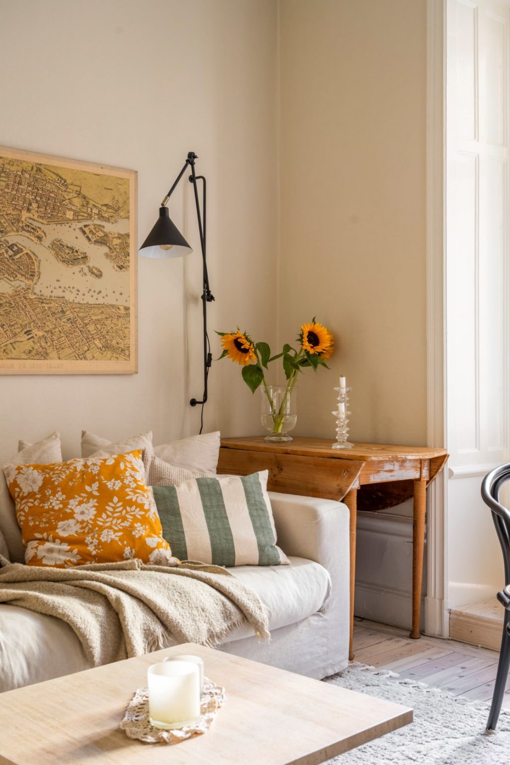 Un deux-pièces vintage de 44m2 en couleurs douces
